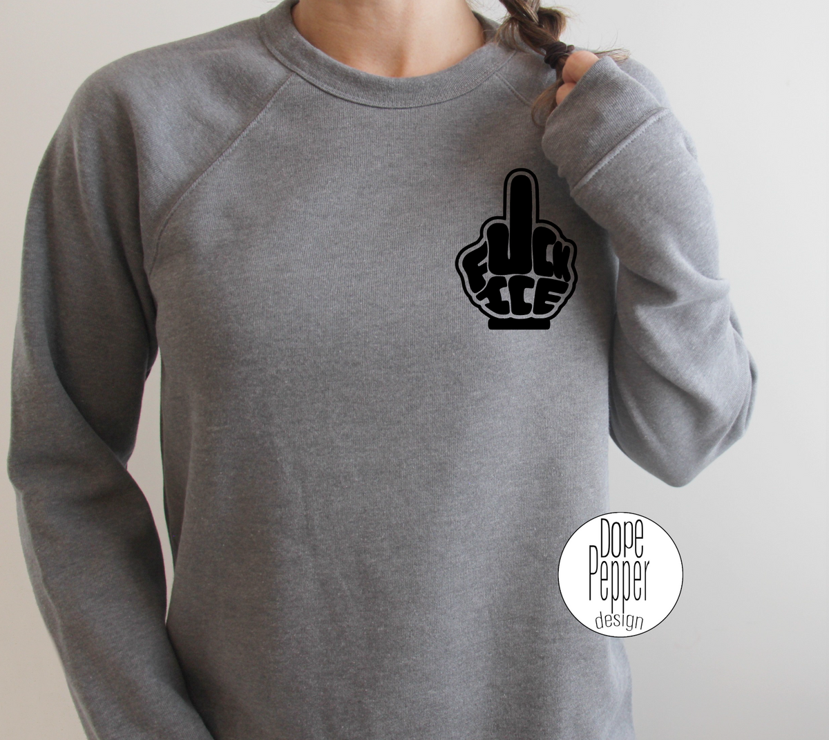 Fuck ICE - Middle Finger (Black Design) – Dope Pepper Design